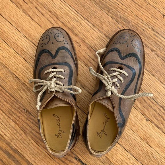esquivel | Shoes | Esquivel Trish Hand Painted Leather Oxford Shoes ...